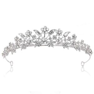 rhinestone crystal tiaras and crowns headband for women birthday pageant wedding prom princess crown (a-003 silver)