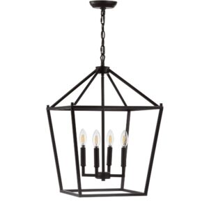 JONATHAN Y JYL7437A Pagoda Lantern Dimmable Adjustable Metal LED Pendant Classic Traditional Farmhouse Dining Room Living Room Kitchen Foyer Bedroom Hallway, 16 in, Oil Rubbed Bronze