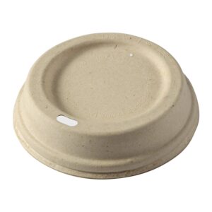 CiboWares Disposable Hot Cup Lids for 12 Ounce to 20 Ounce Cups, Made from Molded Fiber, Case of 500