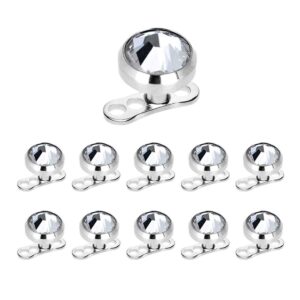 bodyjewelryonline dermal anchors tops and bases 14g 5 mm and 6 mm clear cz 316l package of 11 surgical steel