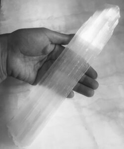 selenite crystal stick by cuartoastral 7-8.5" long 1-2" wide white healing stone strong protection power │ selenite crystal packaged ready for gift │ selenite stick charging plate for other crystals