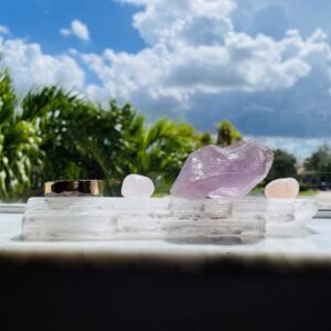 Selenite Crystal Stick by CuartoAstral 7-8.5" long 1-2" wide white healing stone strong protection power │ Selenite Crystal packaged ready for gift │ Selenite Stick charging plate for other crystals