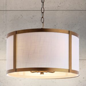 JONATHAN Y JYL3510B Thatcher 17" Metal LED Pendant Contemporary,Transitional Dimmable,2700K Cozy Warm Light, for Dining Room, Foyer, Bedroom, Modern, 4 Lights + Bulbs, Gold