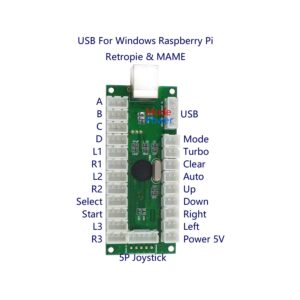 SJ@JX Arcade Stick DIY Kit 10x Buttons with Logo LED MX 8 Way Joystick USB Encoder for PC MAME Raspberry Pi Color Mix