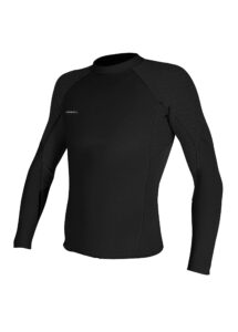 o'neill men's hyperfreak 1.5mm long sleeve top, black/black, l