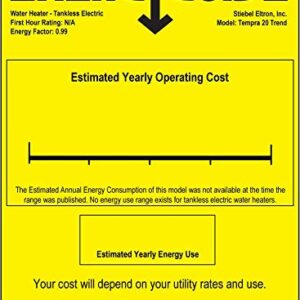 Stiebel Eltron Tankless Water Heater - Tempra 20 Trend – Electric, On Demand Hot Water, Eco, White