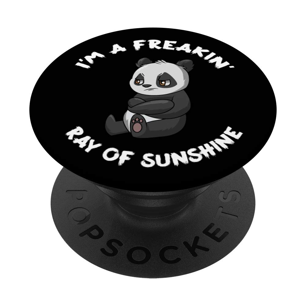 Funny Panda Sarcasm Quote I'm A Freakin Ray of Sunshine PopSockets Swappable PopGrip