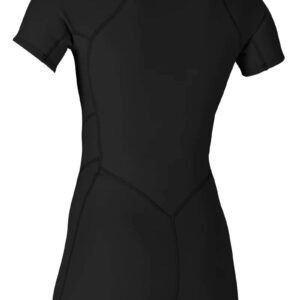 O'Neill Wetsuits Women's Bahia 2/1mm Full Zip Short Sleeve Spring, Black/Black/Black, Size 8