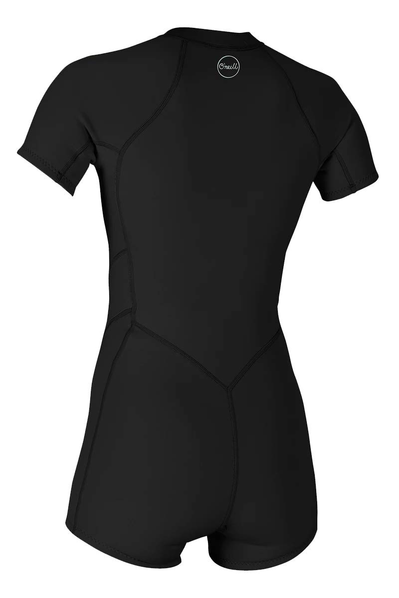 O'Neill Wetsuits Women's Bahia 2/1mm Full Zip Short Sleeve Spring, Black/Black/Black, Size 8