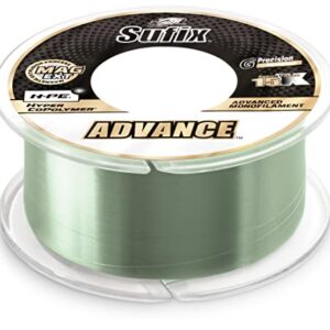 Sufix, Advance Monofilament Line, 6 lbs Tested, 010" Diameter, 330 Yards, Low Vis Green