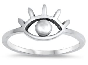 closeoutwarehouse sterling silver plain evil eye ring size 10