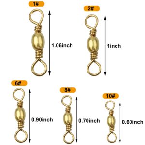 100pcs Barrel Swivels Fishing Saltwater Freshwater Fishing Tackle Line Connector Solid Ring Fishing Swivels High Strength Catfish Terminal Tackle Accessories