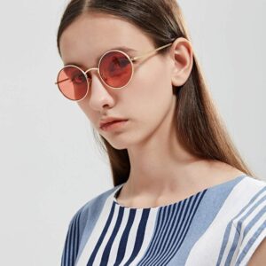 SORVNIO Round Retro Sunglasses Men Women Vintage Small Circle Red Black Hippie Style Sun Glasses