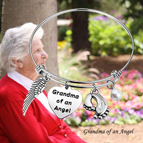 bobauna Grandma Of An Angel Memorial Bracelet Sympathy Gift For Loss of Grandchild Miscarriage Jewelry (grandma of an angel bracelet)