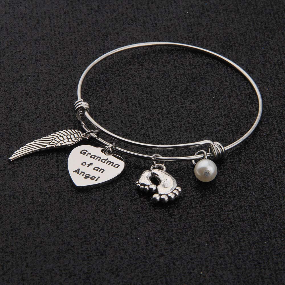 bobauna Grandma Of An Angel Memorial Bracelet Sympathy Gift For Loss of Grandchild Miscarriage Jewelry (grandma of an angel bracelet)