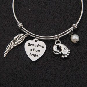 bobauna Grandma Of An Angel Memorial Bracelet Sympathy Gift For Loss of Grandchild Miscarriage Jewelry (grandma of an angel bracelet)