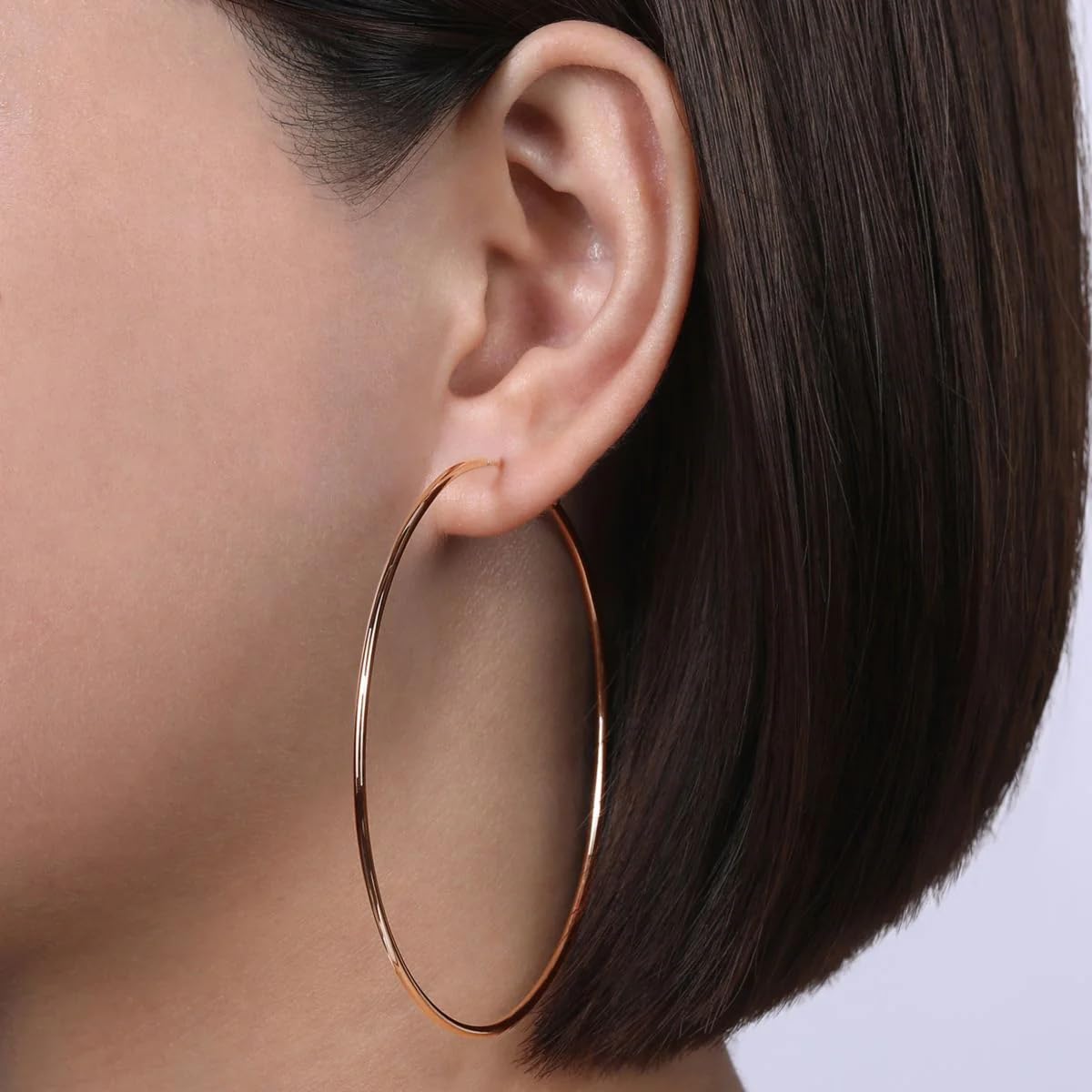 Cocadant Big Gold Hoop Earrings for Women,3 Colors Large Thin 60mm Silver Hoop Earrings Set Stainless Steel 14K Gold Plated with Hypoallergenic Sterling Silver Post