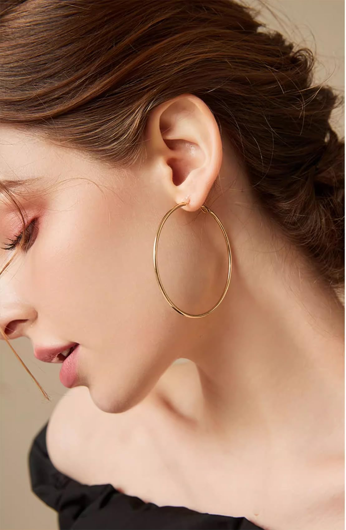 Cocadant Big Gold Hoop Earrings for Women,3 Colors Large Thin 60mm Silver Hoop Earrings Set Stainless Steel 14K Gold Plated with Hypoallergenic Sterling Silver Post