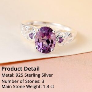 Shop LC Amethyst Rings for Women Sterling Silver 925 Amethyst Ring Cubic Zirconia CZ Crystal Jewelry Gifts for Women Ctw 1.85 Birthday Gifts