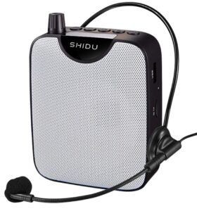 voice amplifier shidu original personal pa system18w with wired microphone headset mini loud speakers support recording funtion rechargeable for teachers,tour guides,classroom,yoga trainers