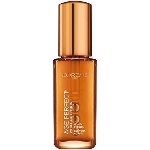 L'Oreal Paris Skincare Age Perfect Hydra Nutrition Eye Gel with Manuka Honey and Nurturing Oils, Eye Treatment Gel for Dry Skin, de-puffing rollerballs to Reduce Puffy Eyes, Paraben Free, 0.5 fl. oz.