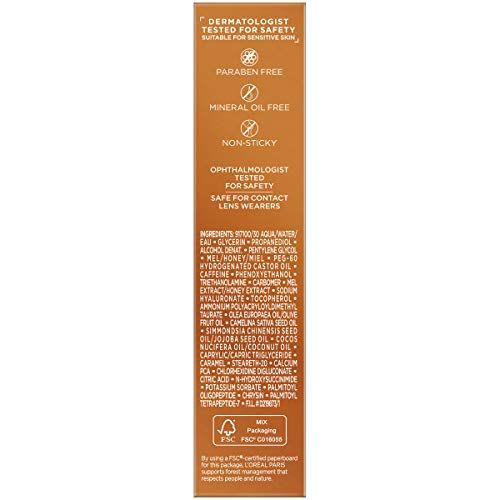 L'Oreal Paris Skincare Age Perfect Hydra Nutrition Eye Gel with Manuka Honey and Nurturing Oils, Eye Treatment Gel for Dry Skin, de-puffing rollerballs to Reduce Puffy Eyes, Paraben Free, 0.5 fl. oz.