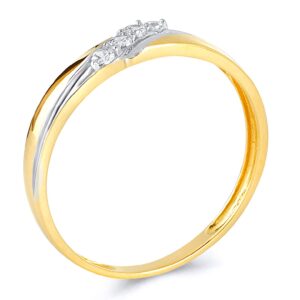 Ladies 14k Yellow Gold Engagement Ring and Wedding Band Bridal Set - Size 8.5