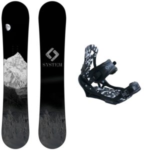 system mtn snowboard with apx bindings men's snowboard package 158 cm wide