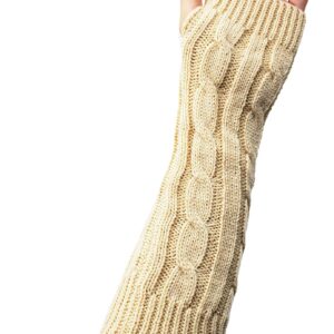 Arm Warmers, 6 Pairs for Women, Cable Knit Warm Winter Sleeve Fingerless Gloves, Premium (Assorted A)