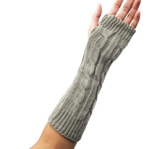 Arm Warmers, 6 Pairs for Women, Cable Knit Warm Winter Sleeve Fingerless Gloves, Premium (Assorted A)