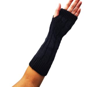 Arm Warmers, 6 Pairs for Women, Cable Knit Warm Winter Sleeve Fingerless Gloves, Premium (Assorted A)