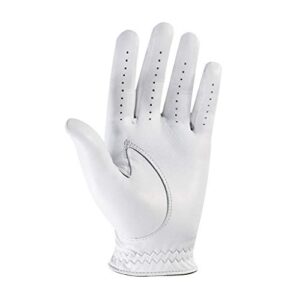 FootJoy Women's StaSof Golf Glove, White Medium, Worn on Right Hand