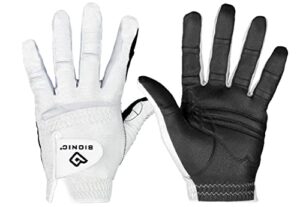 new improved 2x long lasting bionic relaxgrip golf glove with patented double-row finger grip system™ (men's large, worn on right hand)