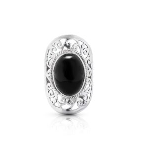 black onyx tribal vintage lace ring 925 sterling silver gipsy boho chic (8)