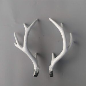 handmade 20cm white simulation plastic deer antlers diy cosplay animals horn headband deer home decor (white)