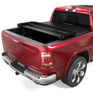 oedro soft tri-fold truck bed tonneau cover compatible with 2009-2024 dodge ram 1500 (inclu. classic & new), fleetside 5.6 ft bed w/o ram box