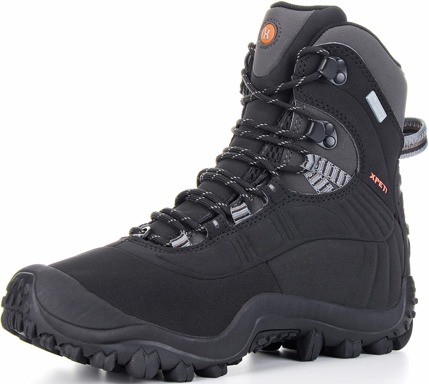 XPETI Men’s Thermator Mid-Rise Waterproof Hiking Boot Insulated Non-Slip Black 13