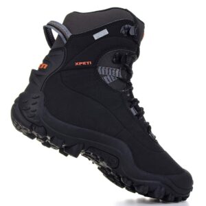 XPETI Men’s Thermator Mid-Rise Waterproof Hiking Boot Insulated Non-Slip Black 13