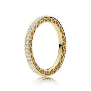 pandora hearts of pandora 18k gold plated pandora shine™ collection ring, size: eur-50, us-5-167076cz-50