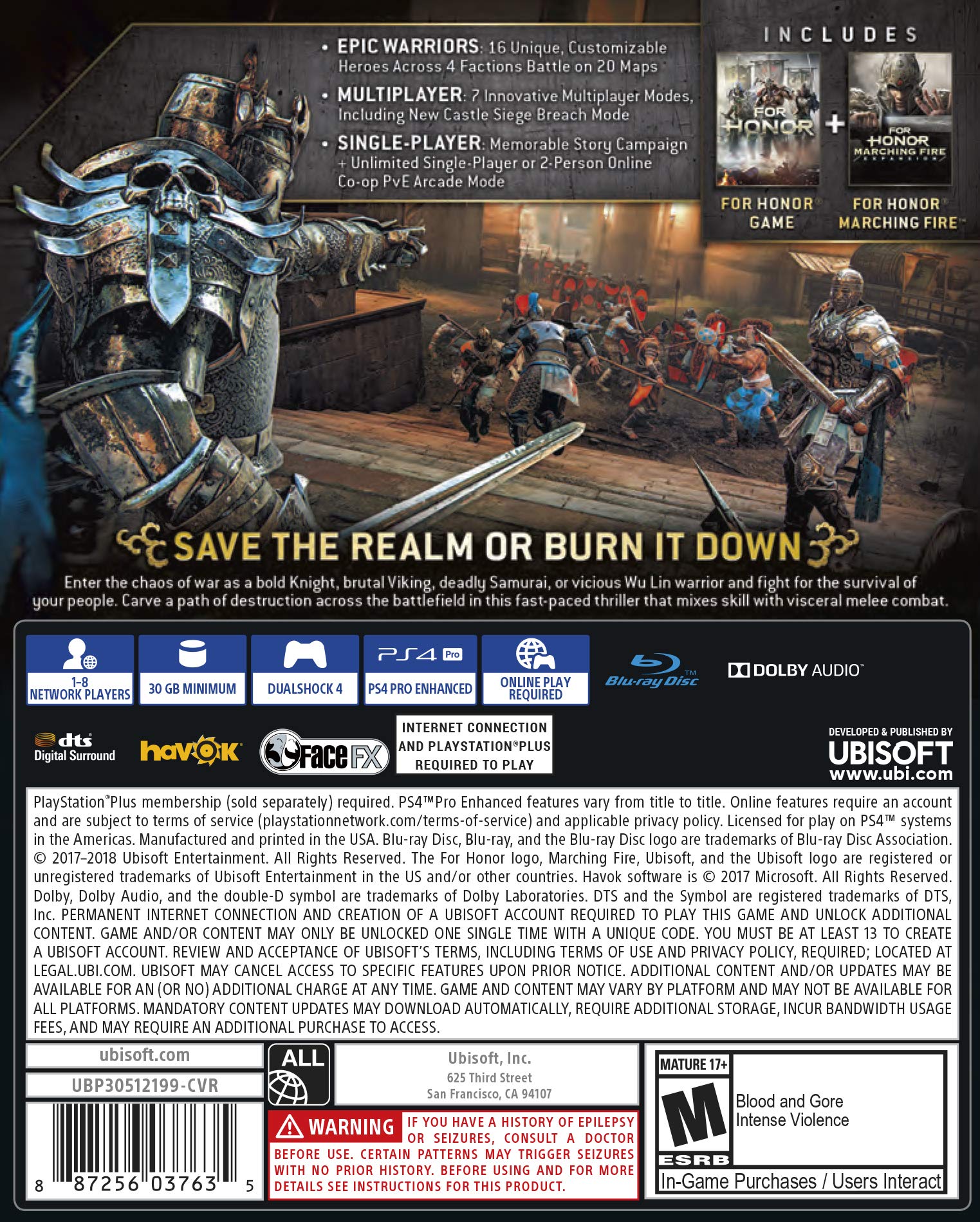 for Honor Marching Fire - PlayStation 4 Standard Edition