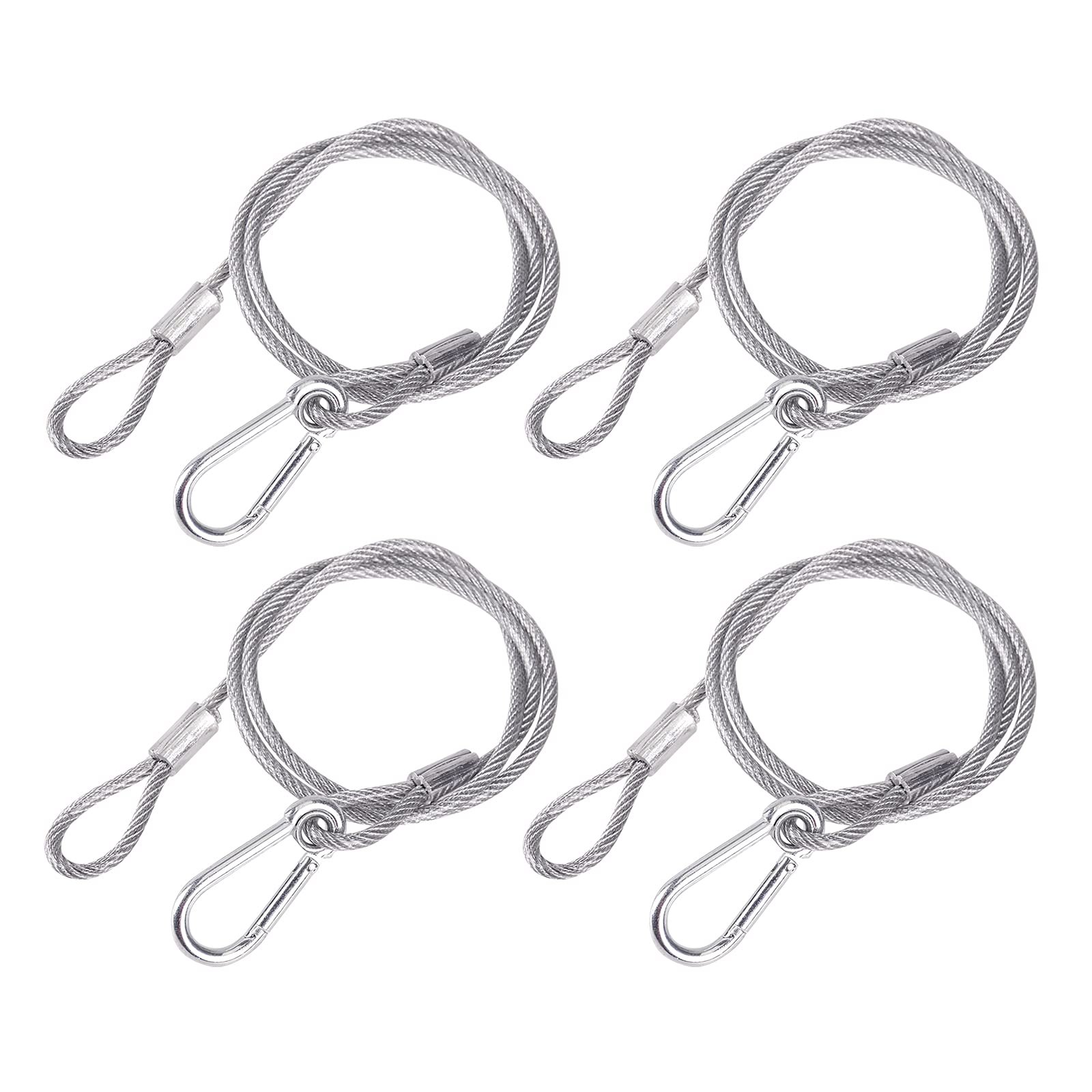 (Pack of 4) Clamp Hook Safety Rope Hanging Device,Hang on Truss,Use For Moving Head Beam,Led Par Light Stage Lighting Accessories (4mm 85cm 25kg)