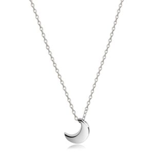 cishop crescent moon necklace high polished sterling silver pendant necklace for women jewelry