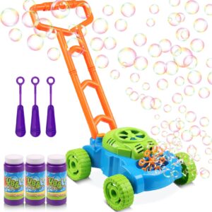 lydaz bubble lawn mower for toddlers 1-3, kids bubble blower maker machine, outdoor summer push backyard gardening toys, halloween birthday gifts toys for preschool baby boys girls age 1 2 3+ year old