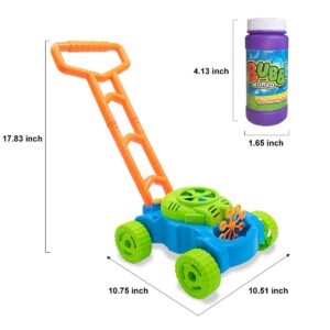 Lydaz Bubble Lawn Mower for Toddlers 1-3, Kids Bubble Blower Maker Machine, Outdoor Summer Push Backyard Gardening Toys, Halloween Birthday Gifts Toys for Preschool Baby Boys Girls Age 1 2 3+ Year Old