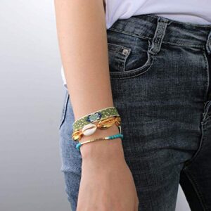 KELITCH Women Friendship Bracelets Agate Turquoise Strand Bracelets Gold Chic Snake Charm Bracelets