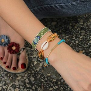 KELITCH Women Friendship Bracelets Agate Turquoise Strand Bracelets Gold Chic Snake Charm Bracelets