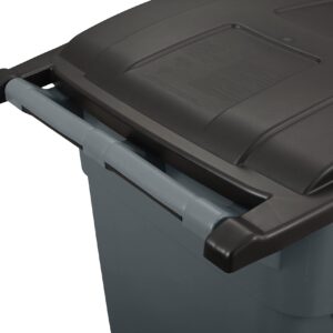 Rubbermaid Commercial Products BRUTE Rollout Heavy-Duty Wheeled Trash/Garbage Can, 50-Gallon, Gray, for Restaurants/Hospitals/Offices/Warehouses/Garage, Pack of 2