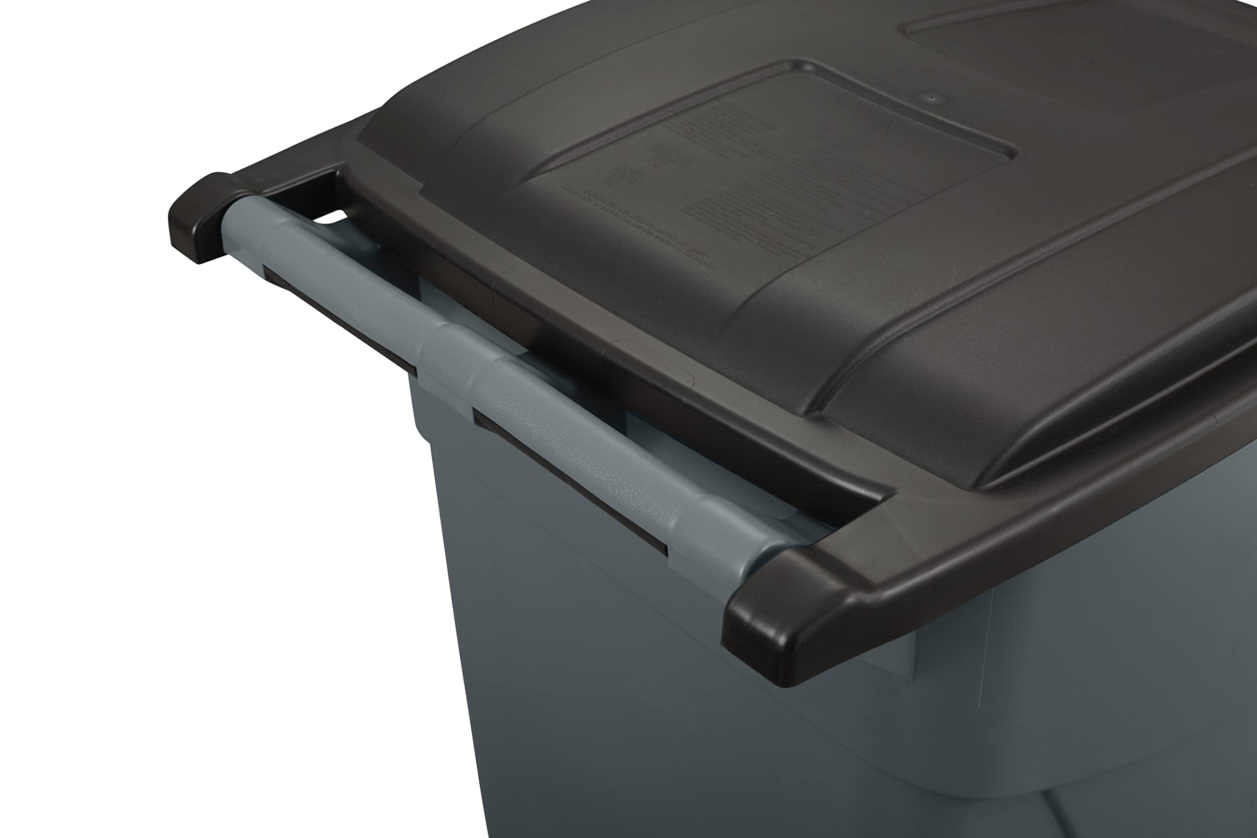 Rubbermaid Commercial Products BRUTE Rollout Heavy-Duty Wheeled Trash/Garbage Can, 50-Gallon, Gray, for Restaurants/Hospitals/Offices/Warehouses/Garage, Pack of 2