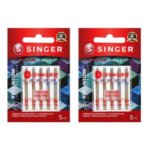 singer titanium universal quilting machine needles, 2-pack