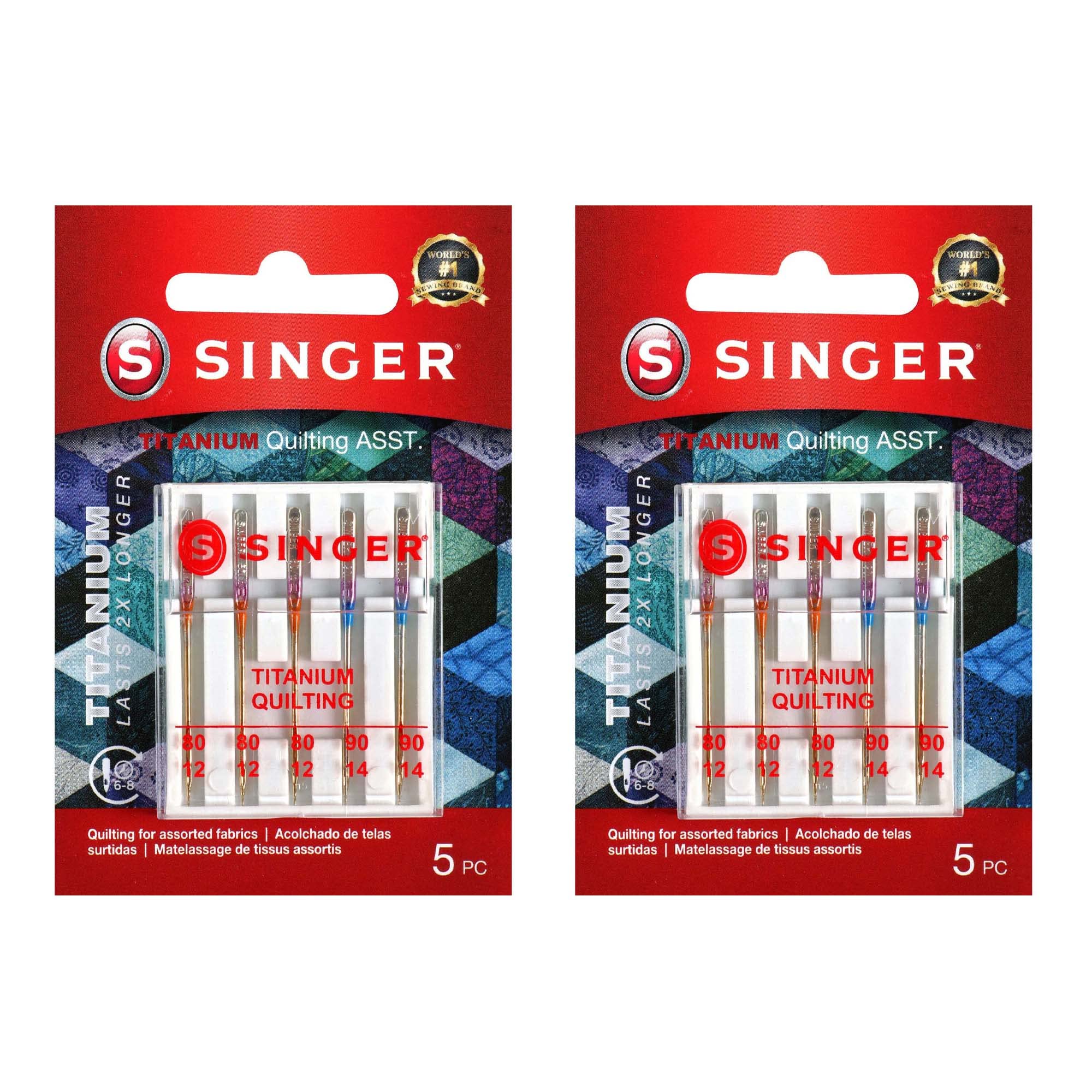 Singer Titanium Universal Quilting Machine Needles, 2-Pack